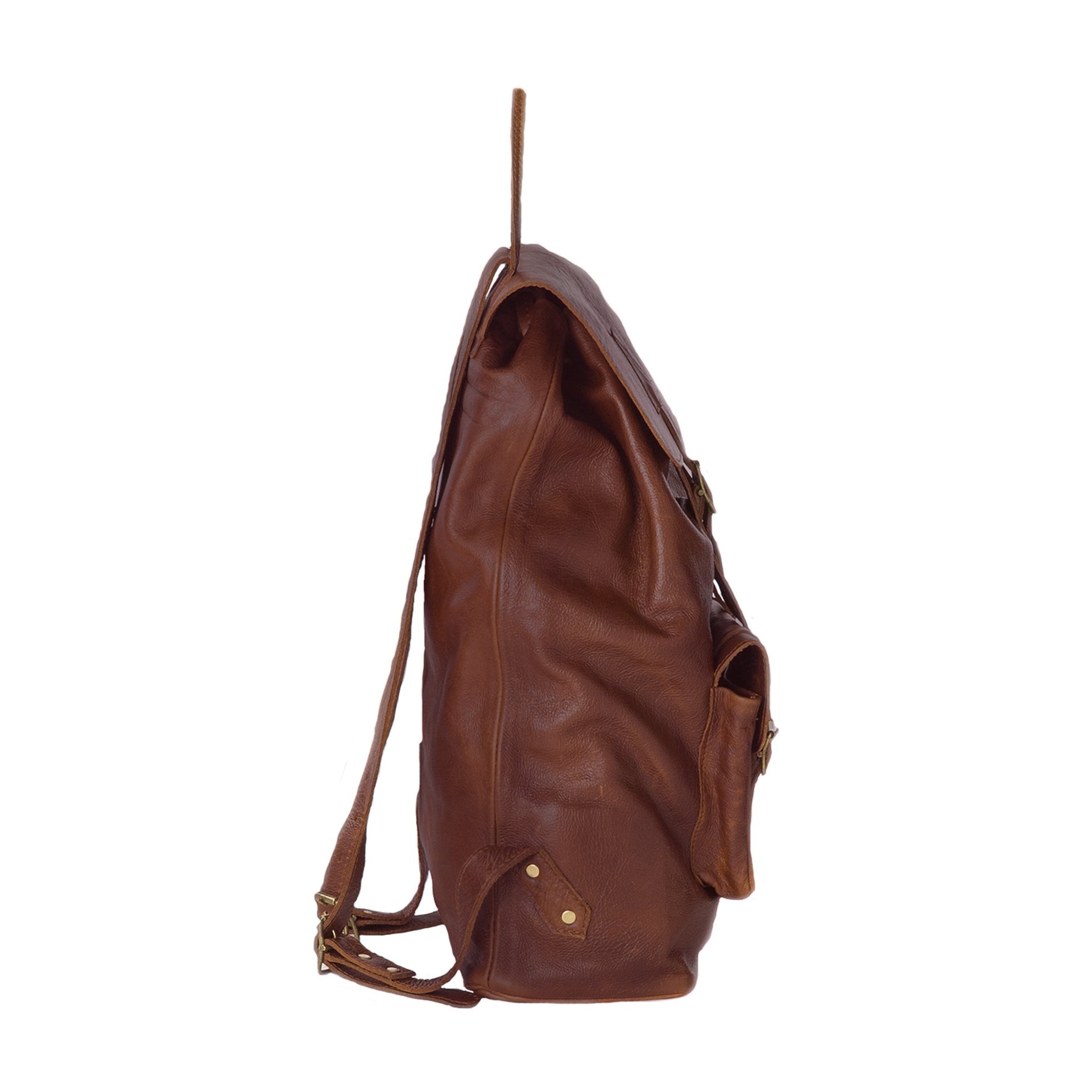 Rucksack in Rich-brown, Maple Leather | Leather Rucksacks | ROWDY BAGS