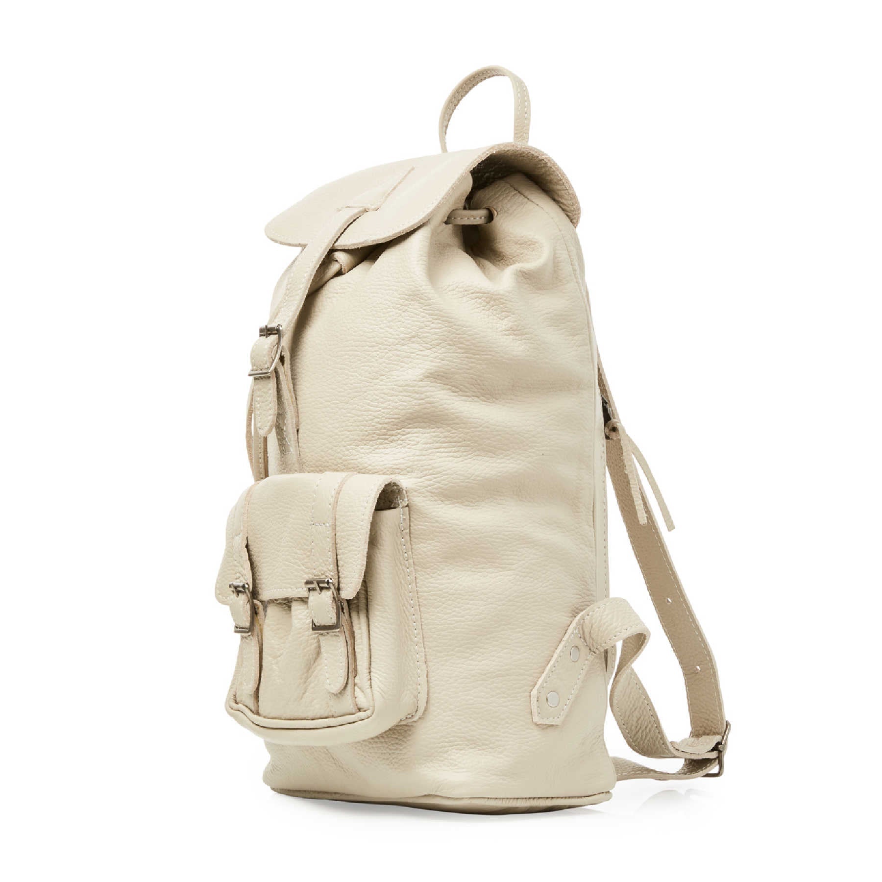 Rucksack in Calming, Ivory Stone Leather | Leather Rucksacks | ROWDY BAGS