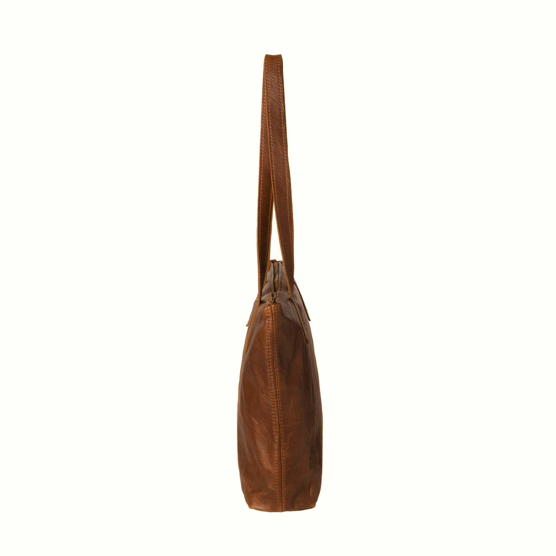 Tote Bag in Rich, Brown Cedar Leather | Leather Tote Bags | ROWDY BAGS